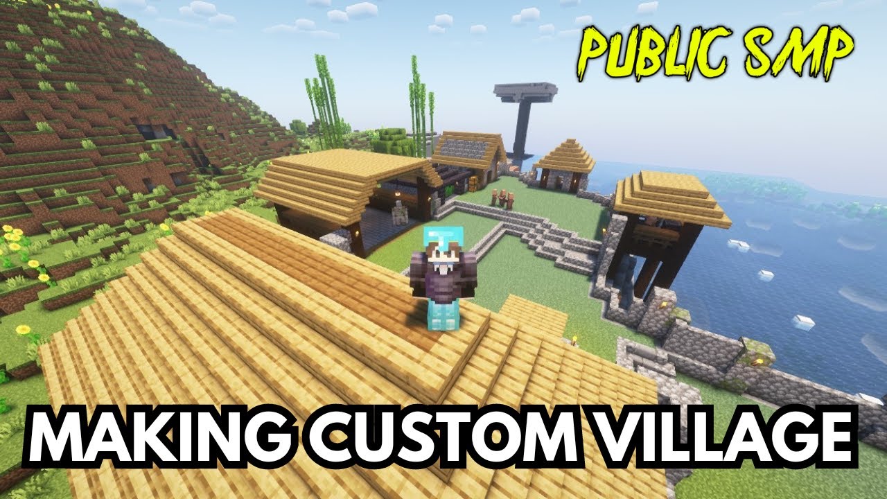 Making custom village In PUBLIC SMP #Minecraft #minecraftlive - YouTube
