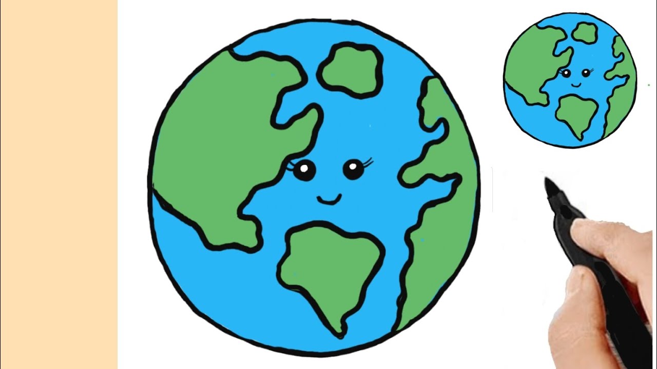 How To Draw Cute Earth 🌎|Step By Step |Colouring Drawing ...