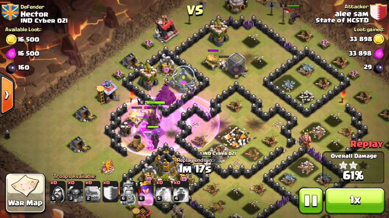 Clash of Clans th8 GoWiPe 3 Stars Clan War | 720p 60fps - YouTube