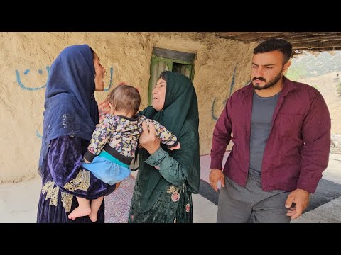 Crying and pleading: Zahra's cry, pleading with Asghar for the children