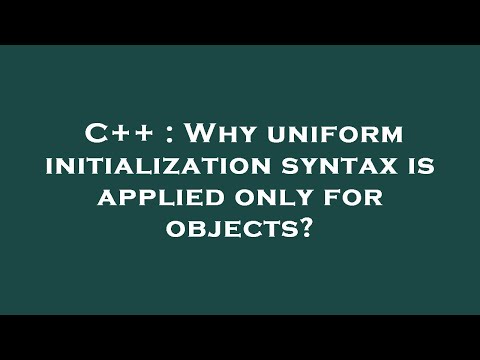 C++ : Why uniform initialization syntax is applied only for objects?