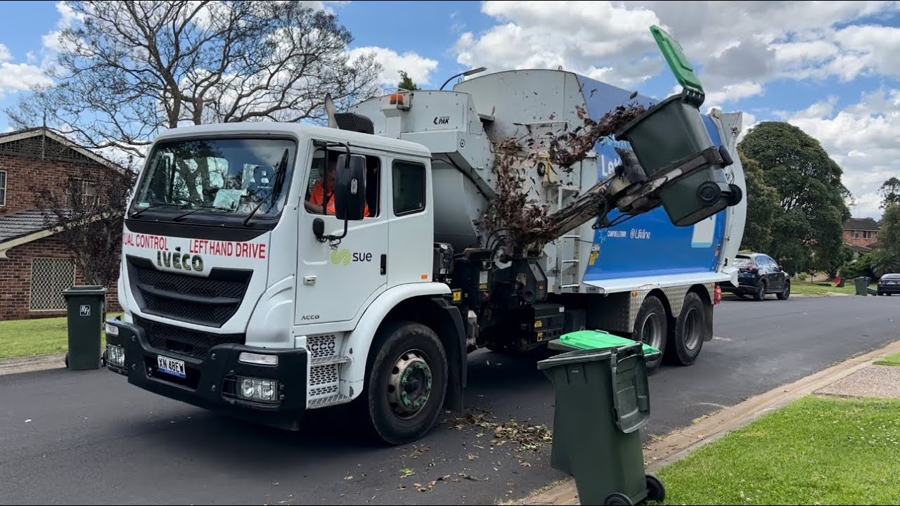 Extremely Heavy Bins with a MASSIVE late Chop Out of 3 Garbage Trucks ...