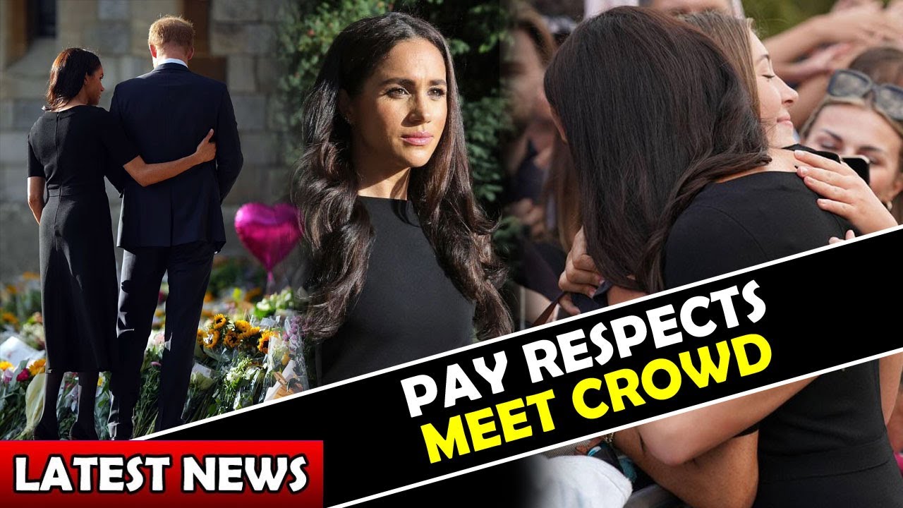 MEGHAN AND HARRY Pay RESPECTS To The QUEEN / Hugs Crowd - YouTube