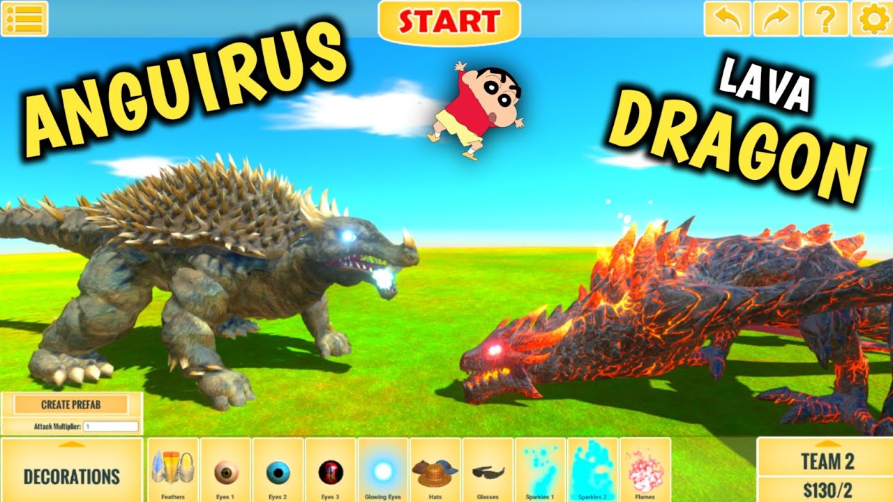 ANGUIRUS vs LAVA-DRAGON in ARBS | Animal Revolt Battle Simulator ...