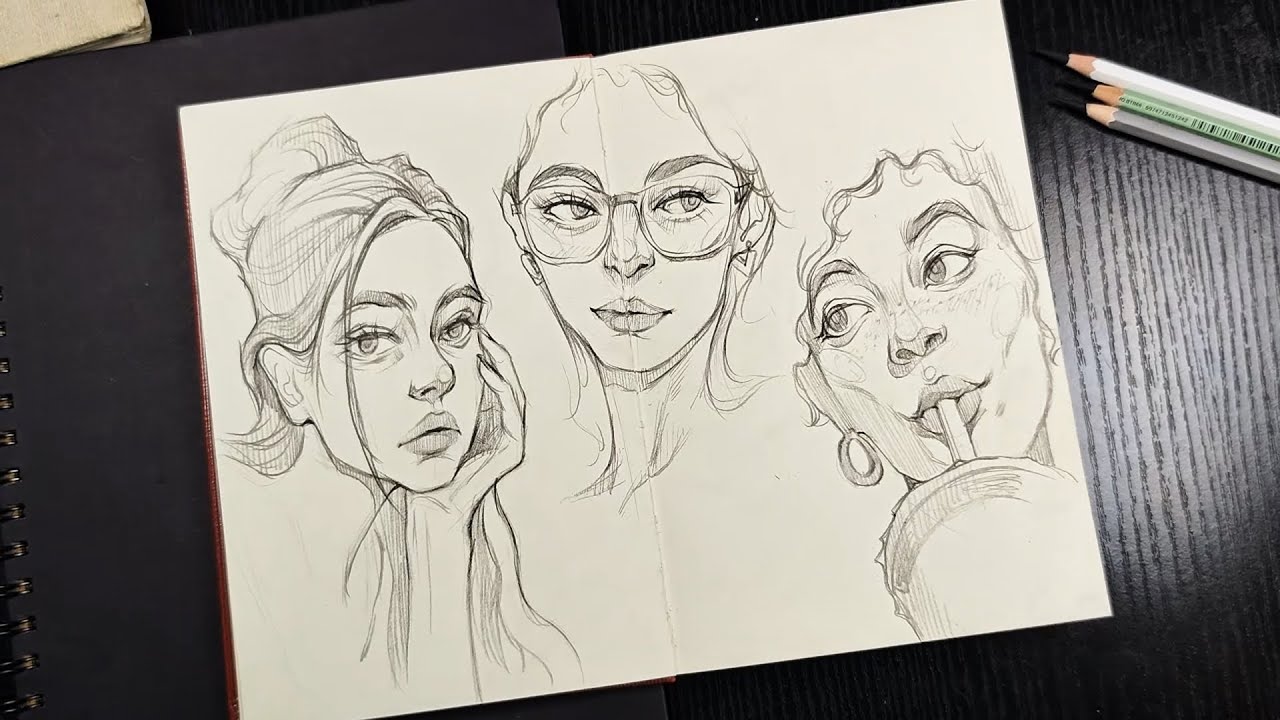 STEP BY STEP / How I Draw Faces? / ASMR - YouTube