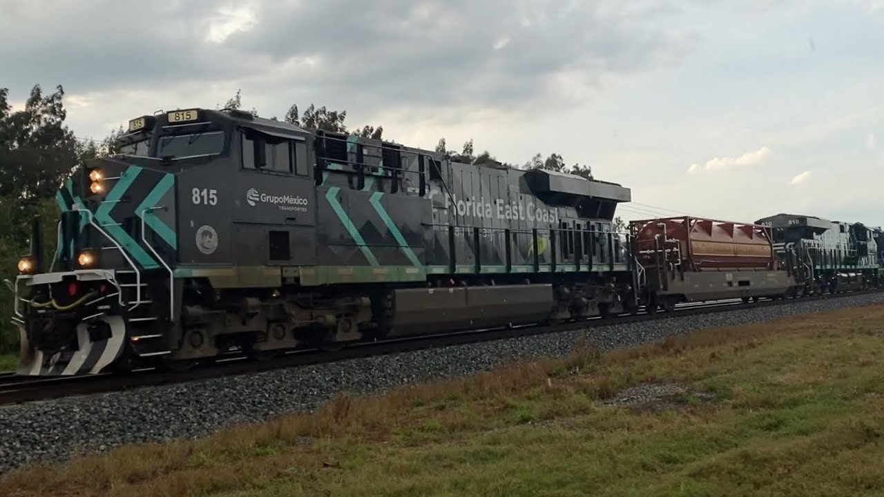 In the torrential rain FEC 105 slowly passes Vero Beach FL with ...