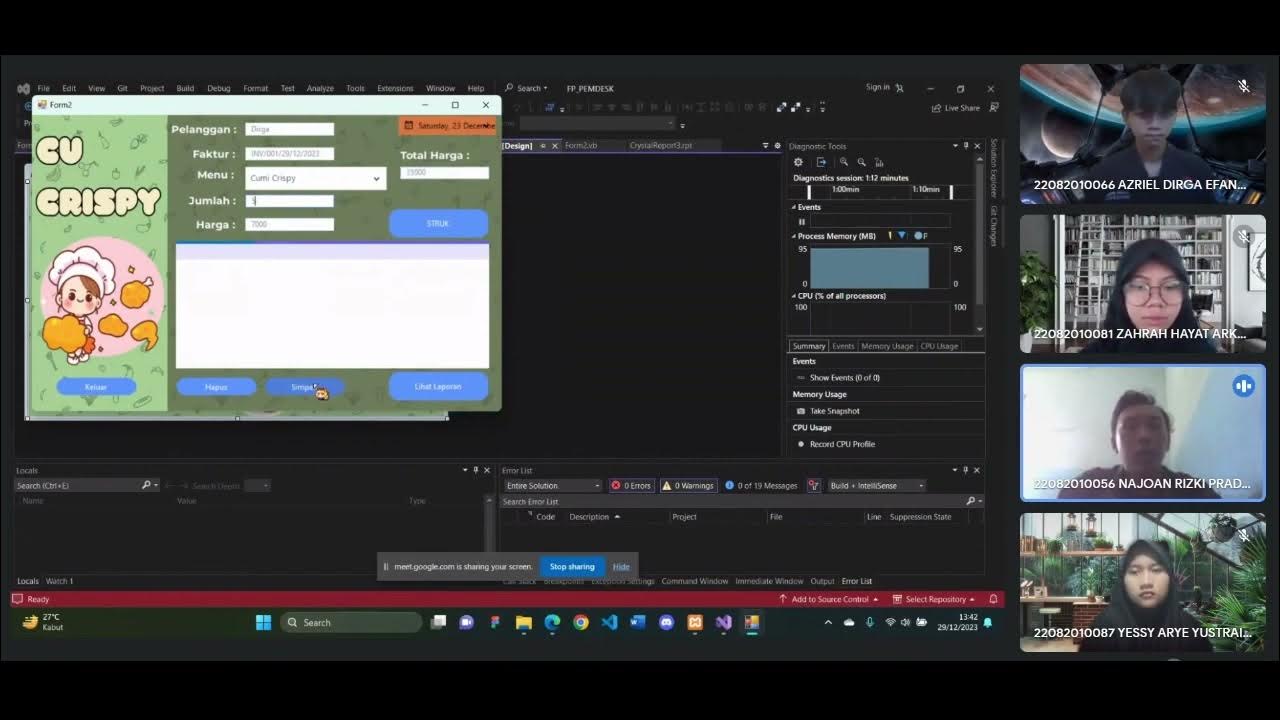 Demo Final Project Pemrograman Desktop Kelompok 7 - Cu Crispy - YouTube