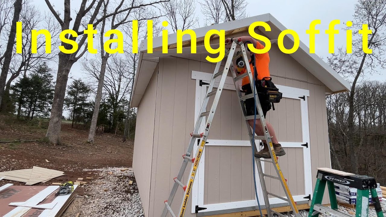 Building 12x16 Utility Shed --- Part 6 | Installing Soffit - YouTube