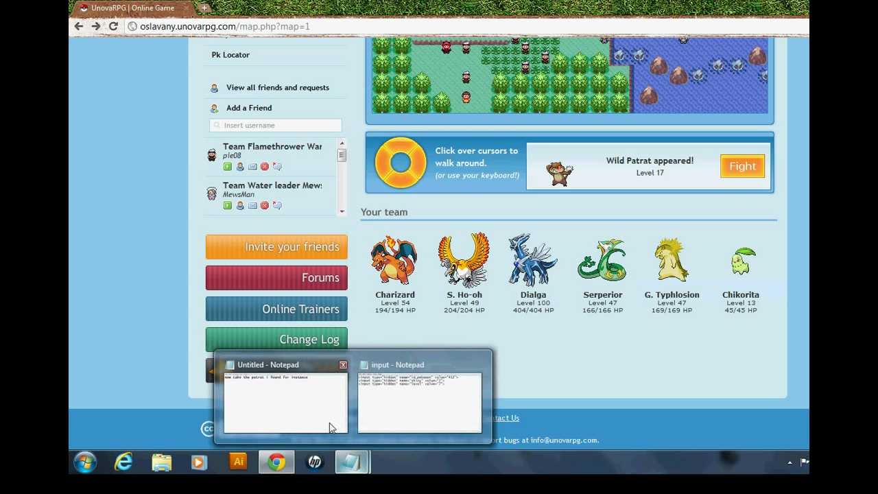 How to change normal pokemon to golden pokemon on unovarpg Hack - YouTube