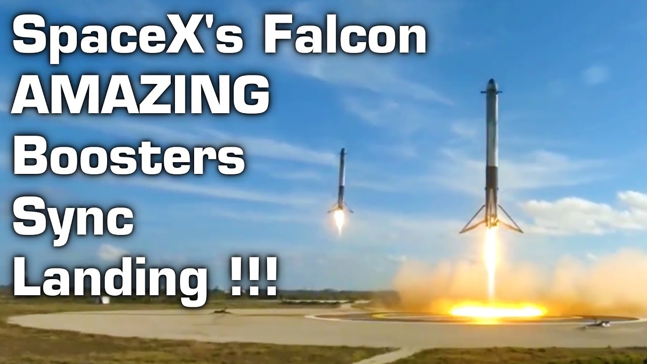 SpaceX's Falcon AMAZING Boosters Sync Landing - YouTube