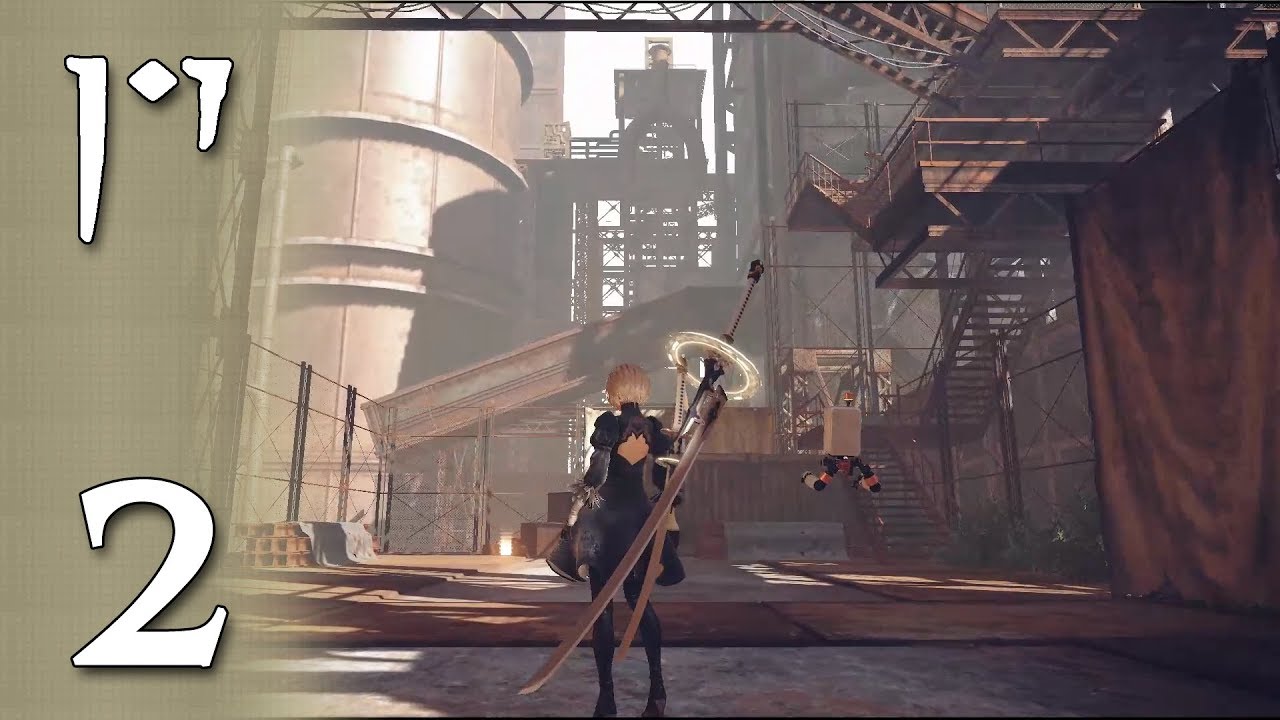 NieR: Automata - Blind - Part 2 - Hacking and Slashing - YouTube