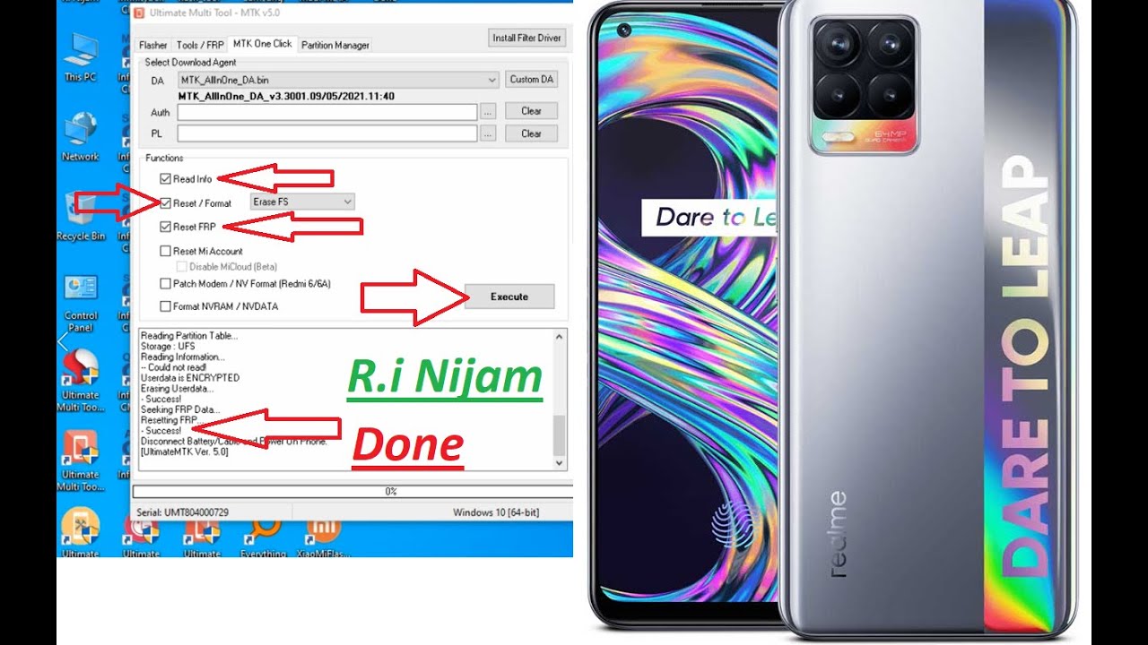 Realme 8 (RMX3085) Frp Fix UMT Pro - R.i Nijam - YouTube