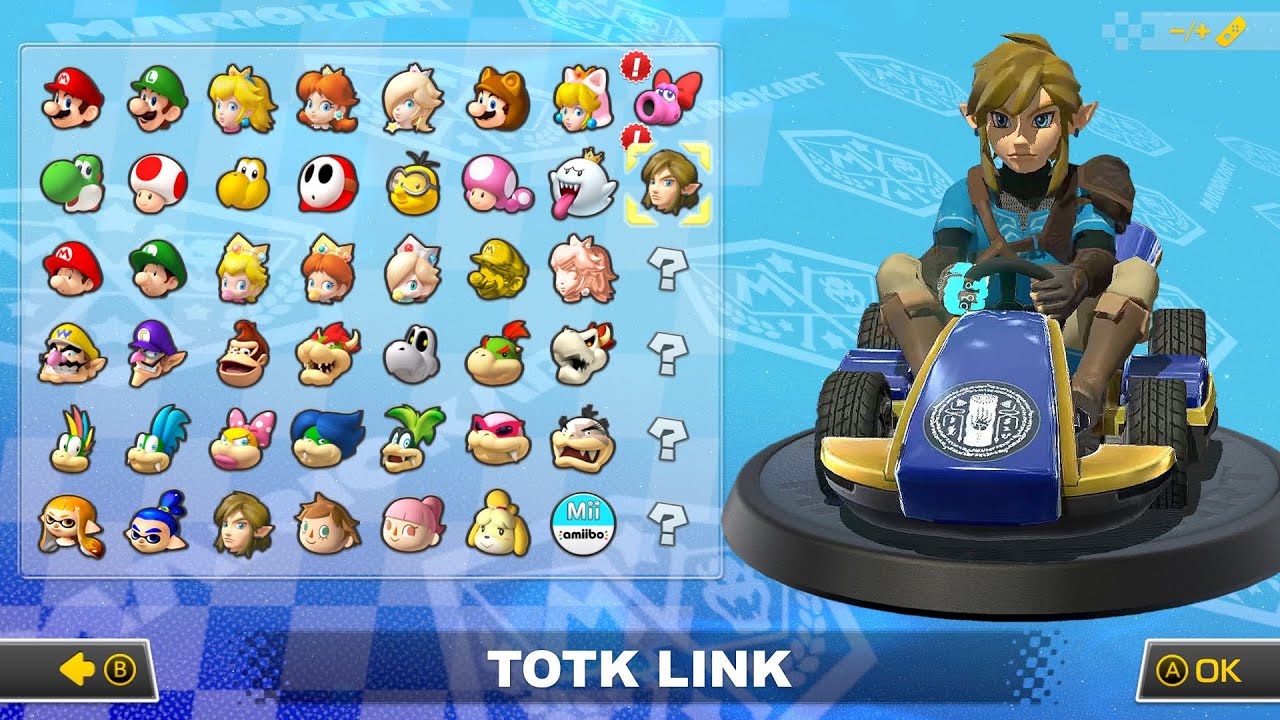 What if you play TOTK Link in Mario Kart 8 Deluxe (Mushroom Cup) 4K ...