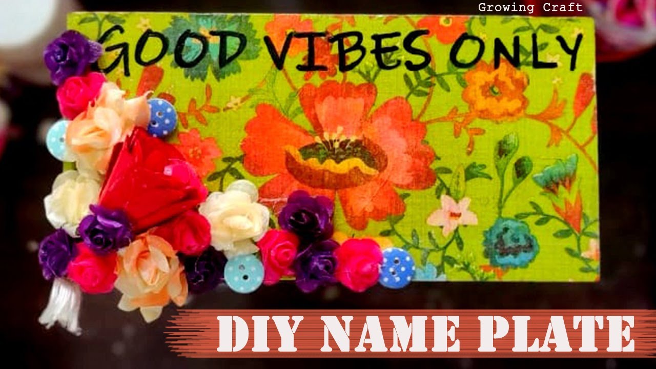 Name plate making easy ideas | How to Make Nameplate For Home Decoupage ...