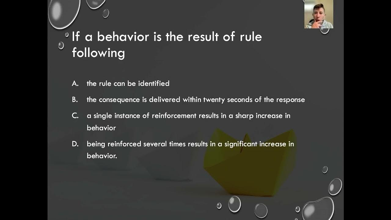 B.18 Identify and distinguish between rule-governed and contingency ...