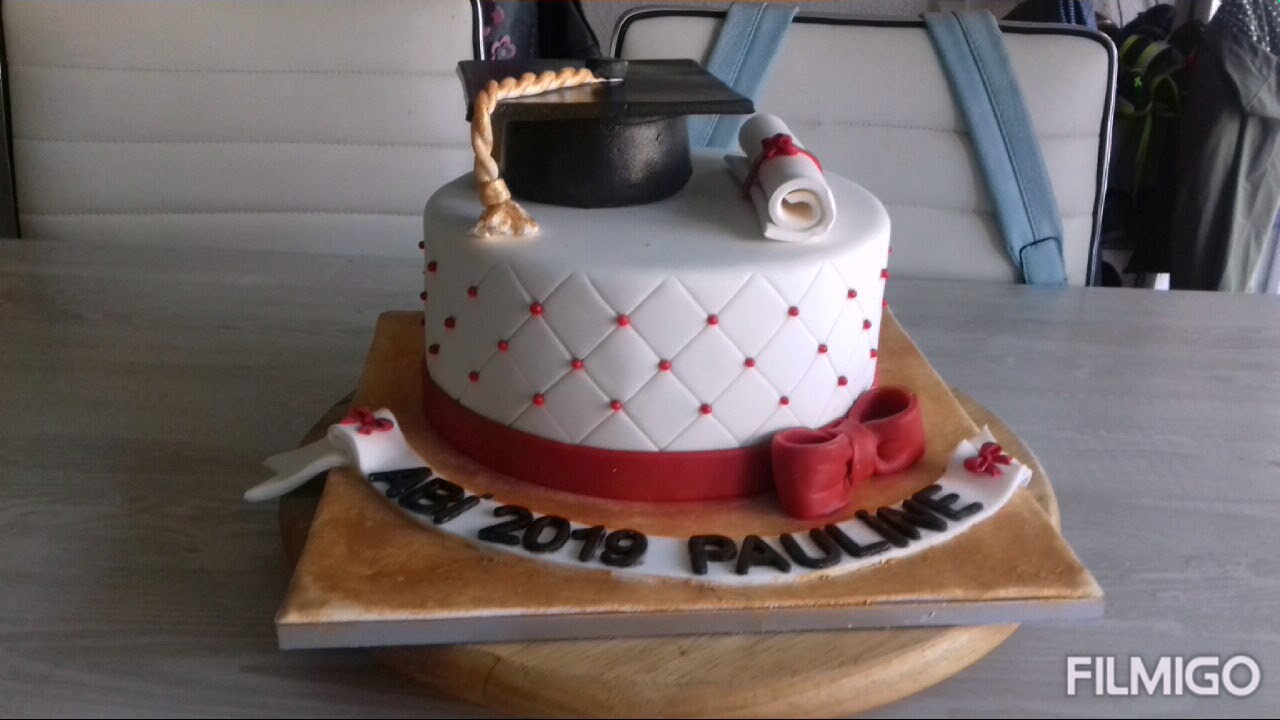 ABI Torte mit Fondant /торт на окончание школы - YouTube