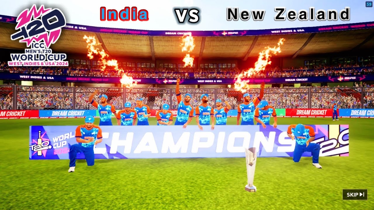 India Vs New Zealand T20 World Cup Final Match 2024 Dream Cricket 24 ...