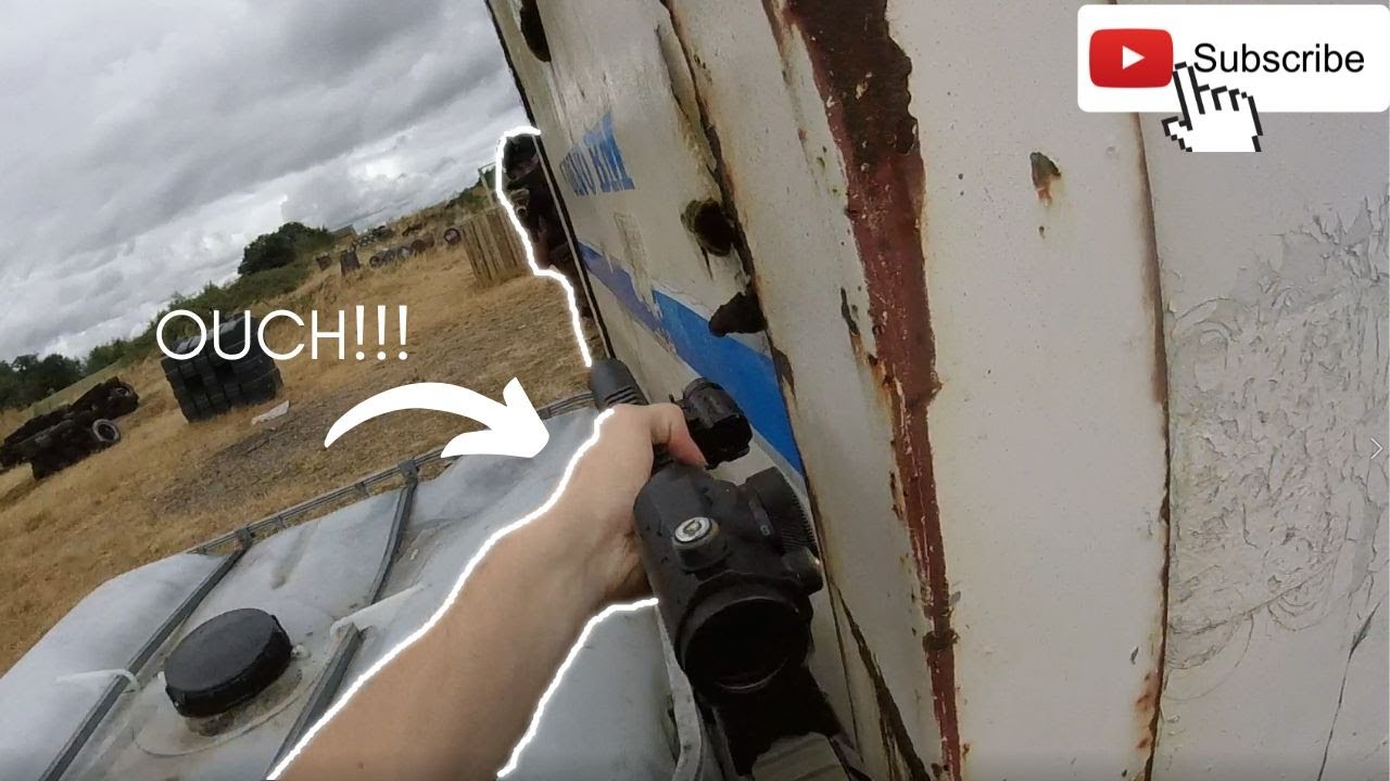 Airsoft gameplay CLOSE CALL!!! (injury) - YouTube