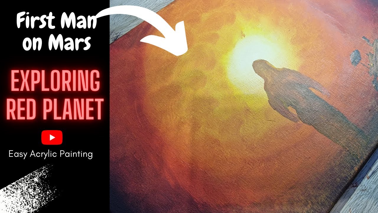Exploring the Red Planet: An Inspiring Acrylic Painting of an Astronaut ...