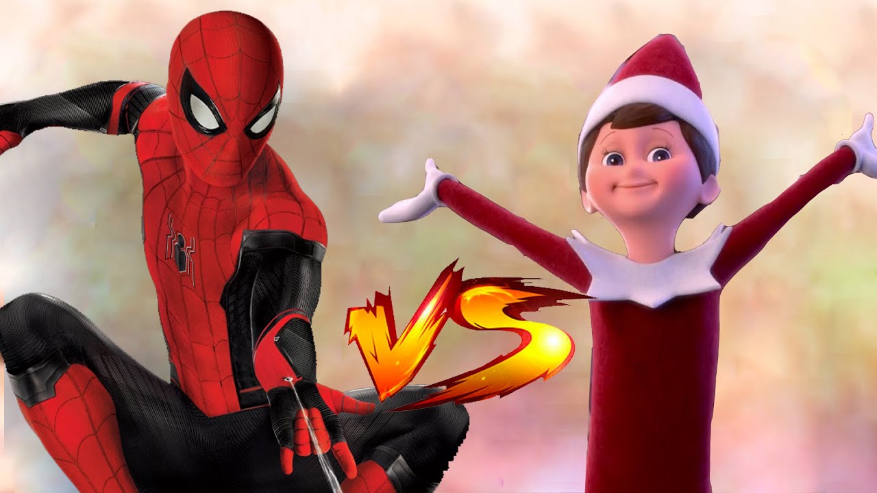 Spiderman v Elf On the Shelf (Spiderman Miles Morales Elf on the Shelf ...