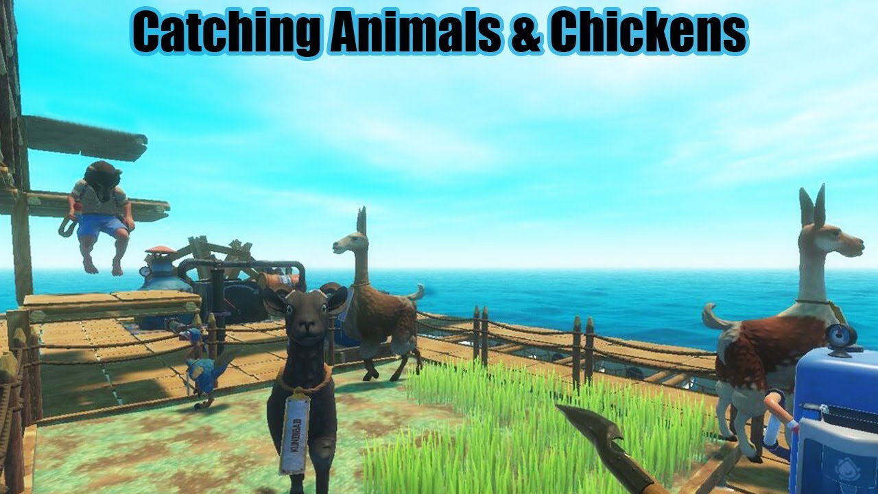 Raft Zoo Challenge! 🏝️🐐 Catching Animals & Chickens | Raft Survival ...