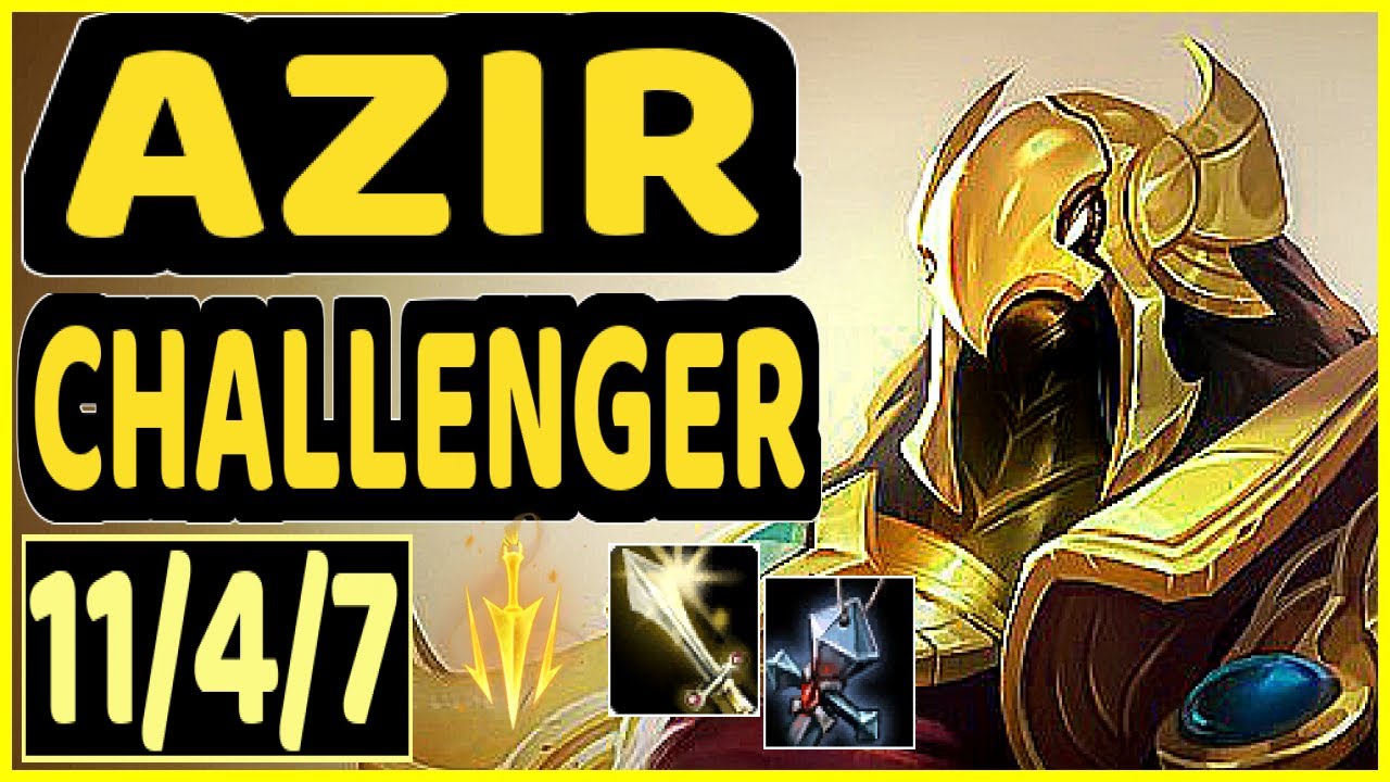 T1 FAKER (AZIR) - 11/4/7 KDA MID CHALLENGER GAMEPLAY - KR - YouTube