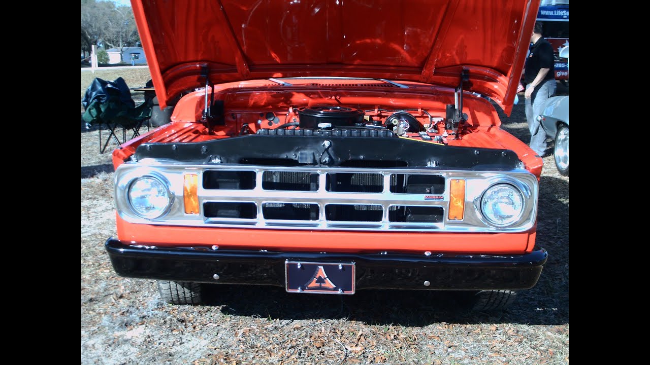 1969 Dodge Custom 100 Pickup Truck RedBlk - YouTube