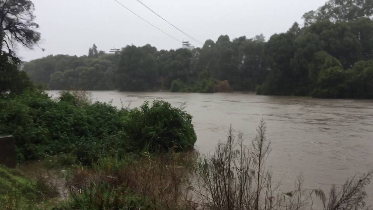 Georges River flooding 5-6-2016 upstream of Liverpool weir - YouTube