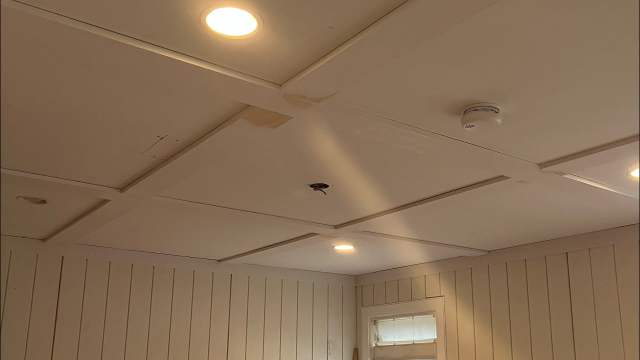 Easy Faux Coffered Ceiling - Tips and Tricks - YouTube