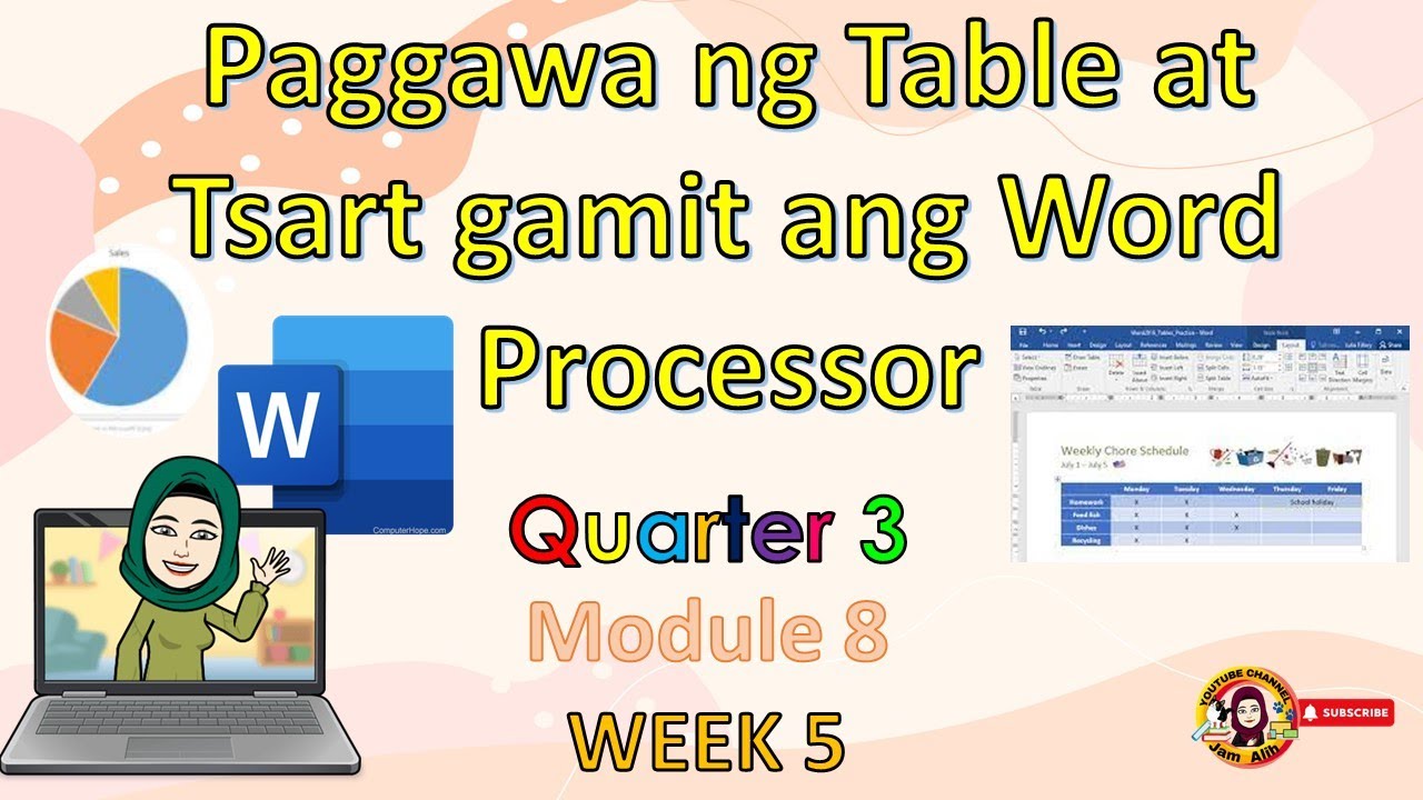 EPP 4 Quarter 3 Module 8 Week 5 Paggawa ng table at tsart gamit ang ...