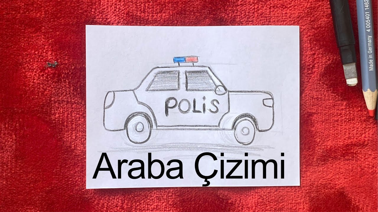 Araba Çizimi - Polis Arabası Çizimi - Kolay Araba Çizimi -Car Drawing ...