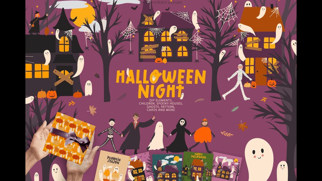 Halloween night clip art set Stock Graphics Download - YouTube