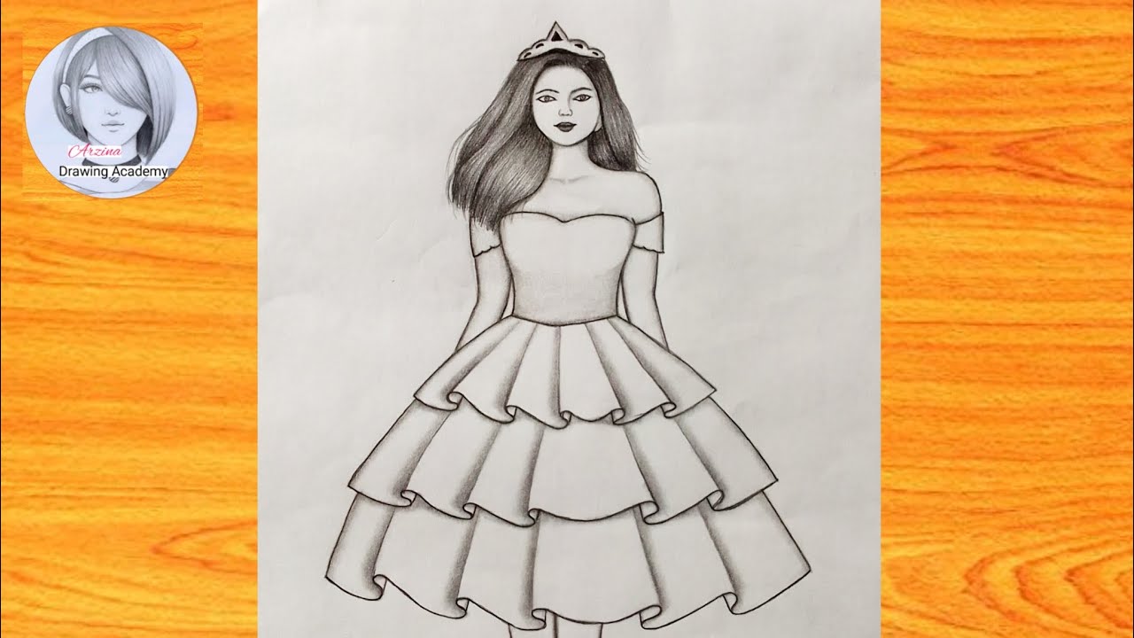 A Beautiful princess girl - very easy drawing || pencil drawing for ...