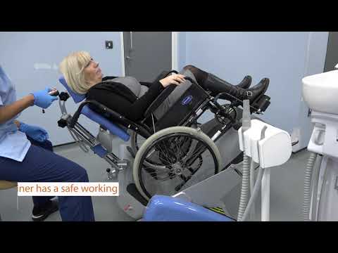 Compact Wheelchair Recliner for Dental, Podiatry, Ophthalmology - YouTube