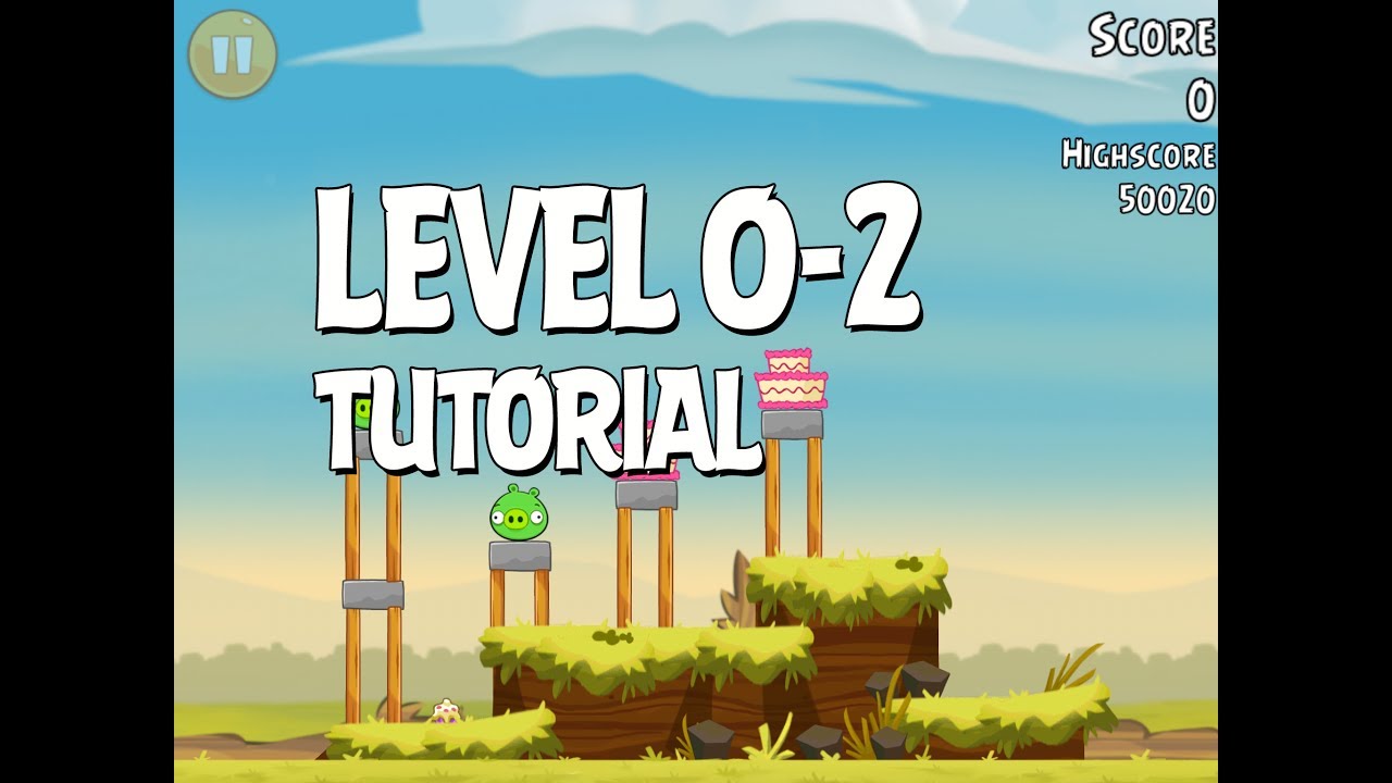 Angry Birds Tutorial Level 0-2 Walkthrough 3 Star - YouTube