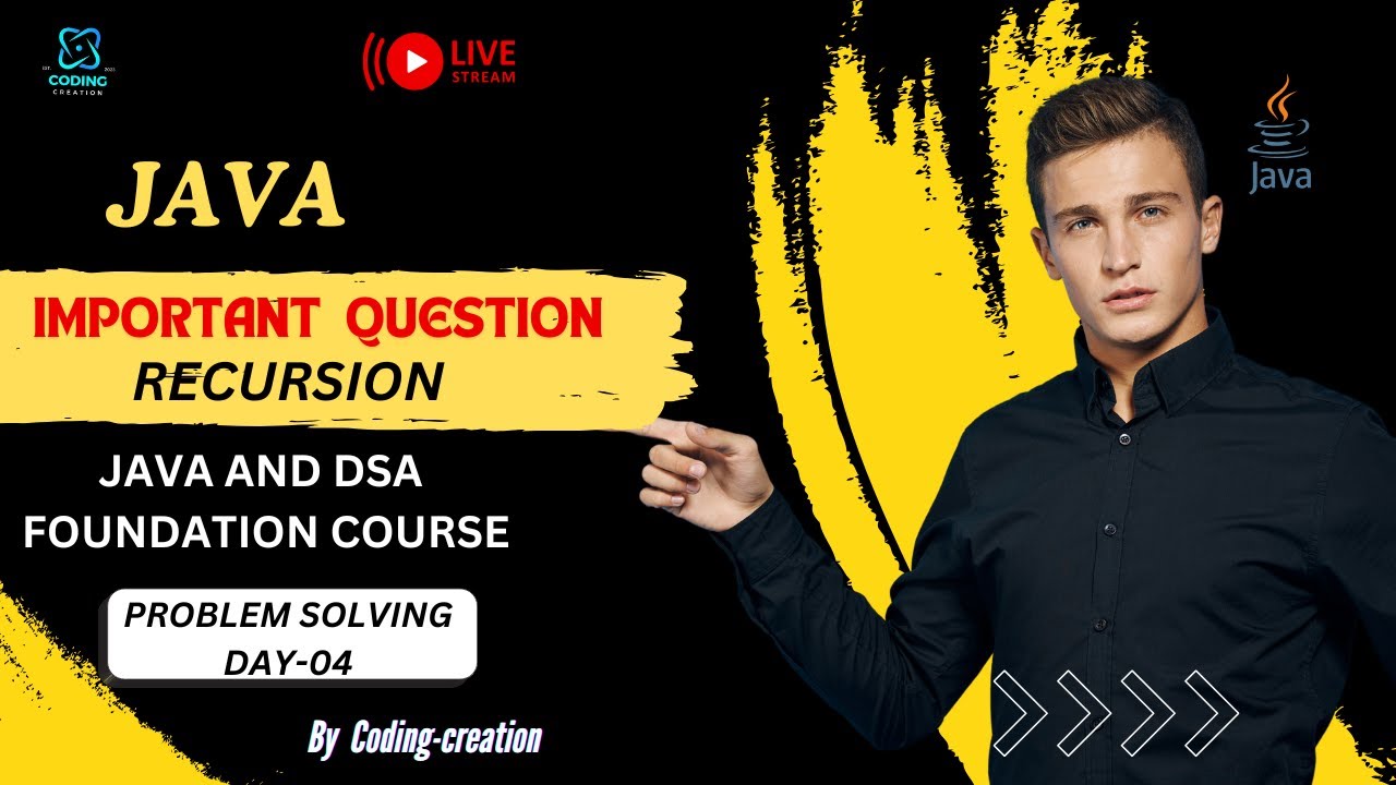 LIVE DAY-04 Recursion problem solving in Hindi#shorts#viral#live#java#dsa#ytshorts#game# ...