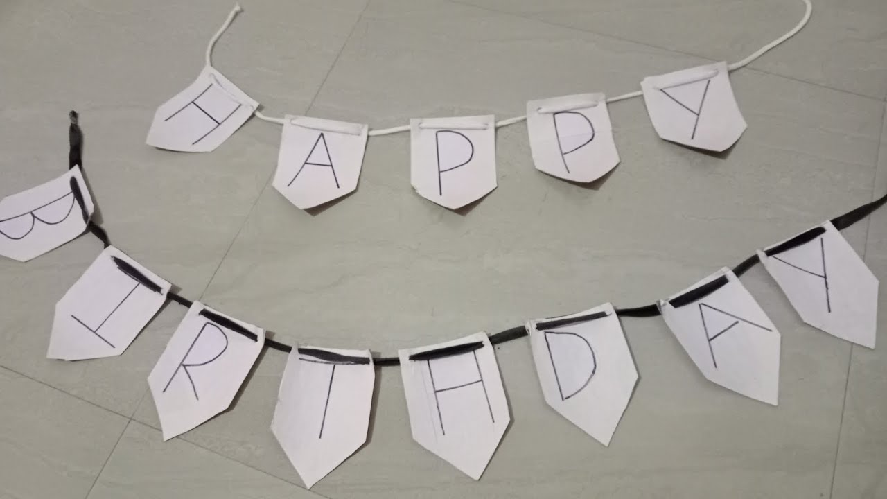 how to make happy birthday toran/tag for birthday party | Khushi Art ...