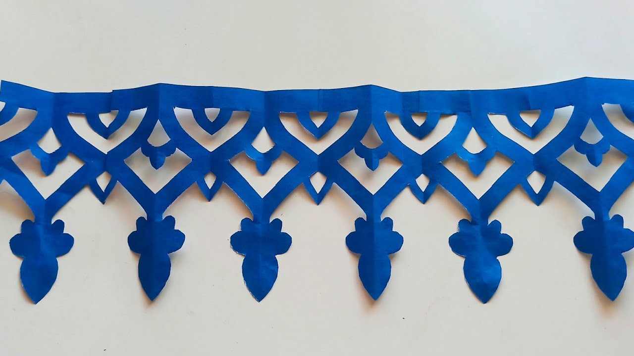 Paper Toran easy cutting design||Door hanging paper Toran||Toran making ...