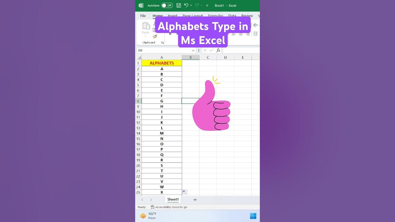 Alphabet Type in Ms Excel | Char Formula in Ms Excel #shorts #msexcel #learncreative - YouTube