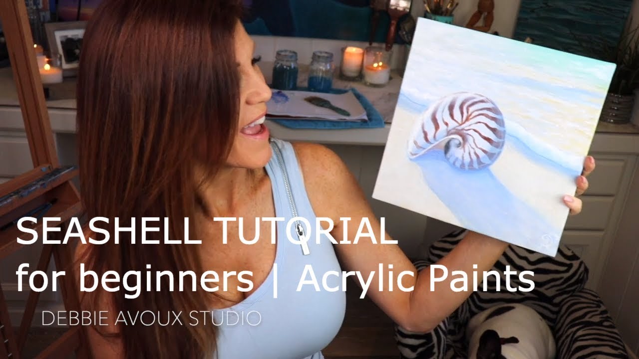SEASHELL TUTORIAL for beginners | Acrylic Paints - YouTube