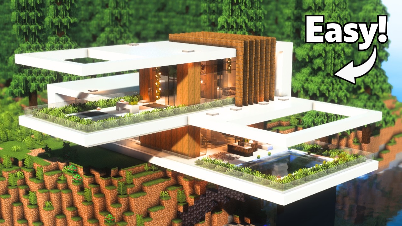 Minecraft: How to Build a Modern Cliffside Mansion! | Tutorial 🏡 - YouTube