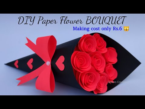 🤱 Gift Ideas/DIY Paper Flower BOUQUET/ Birthday gift ideas/Flower Bouquet making