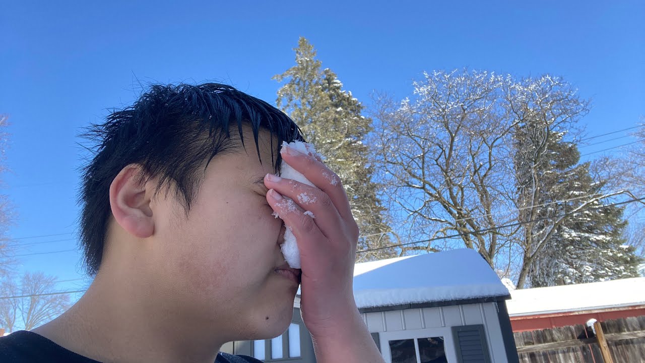 Smashing my head on snow balls - YouTube