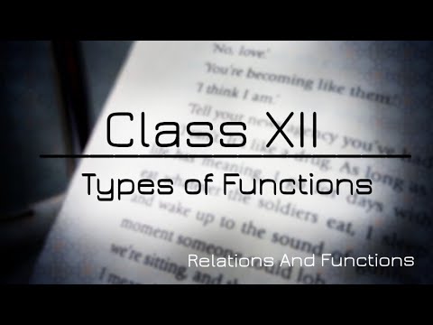 Types of Functions | Class XII | Chapter 1| - YouTube