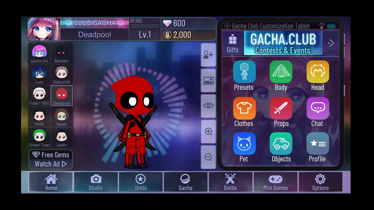 I made Deadpool in Gacha Club - YouTube
