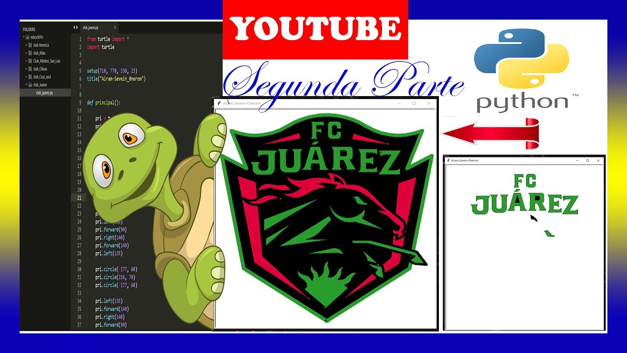 Python_Turtle Escudo_Club_Juarez (2da Parte) - YouTube