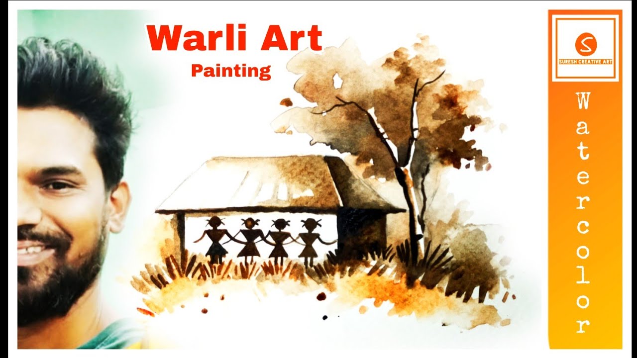 How to Paint Warli Art | Watercolor With Warli Art | Suresh Creative ...
