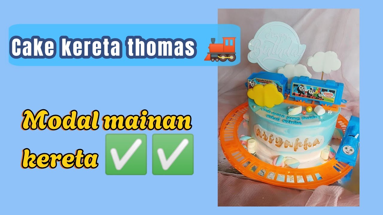 Menghias cake kereta thomas ||kue ulang tahun Thomas - YouTube