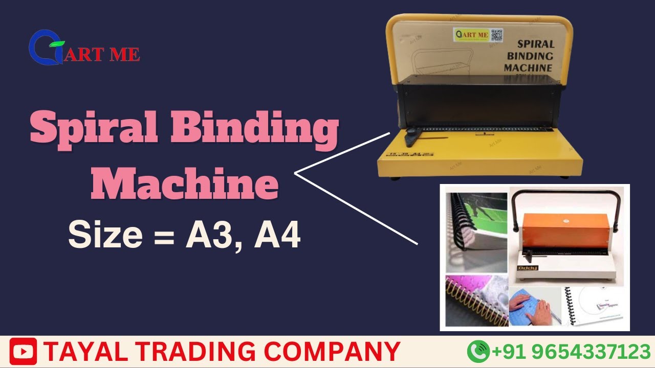 SPIRAL BINDING MACHINE A3, A4 #spiralbinding #binding - YouTube