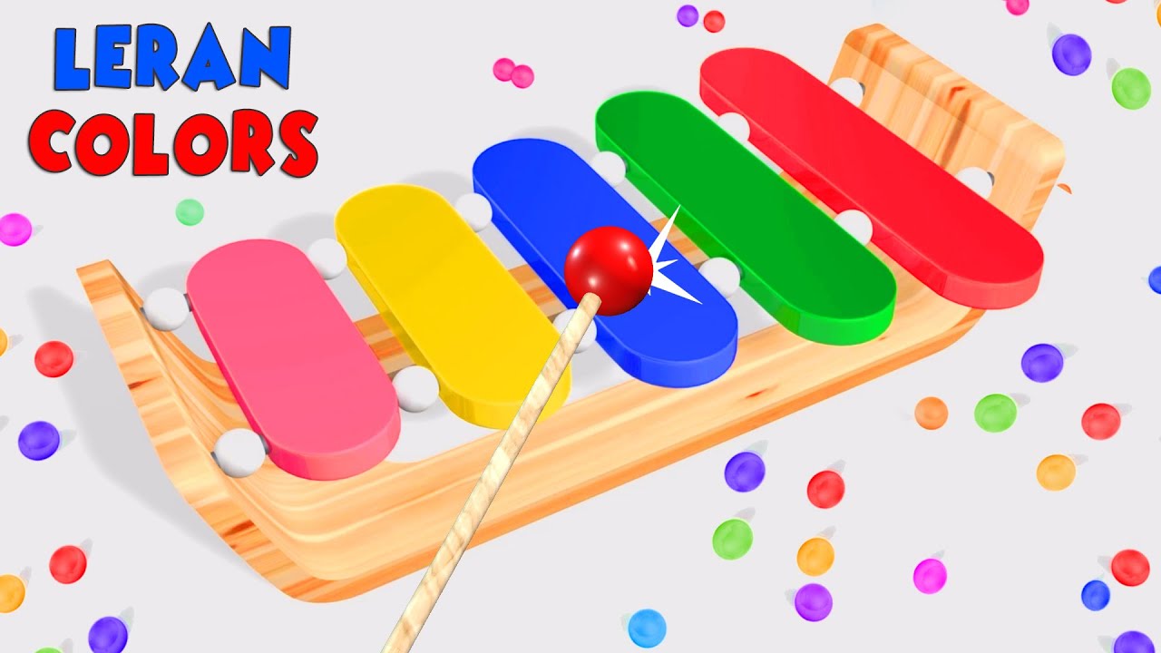 Wooden Xylophone Learn Colors for Kids - 3D Toddler Learning Videos ...